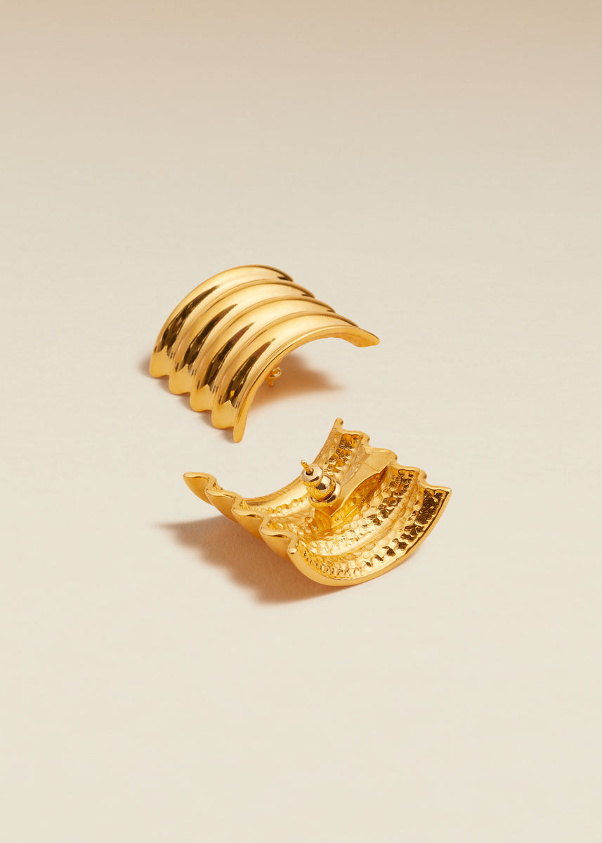 The Small Julius Panel Earrings in Gold– KHAITE