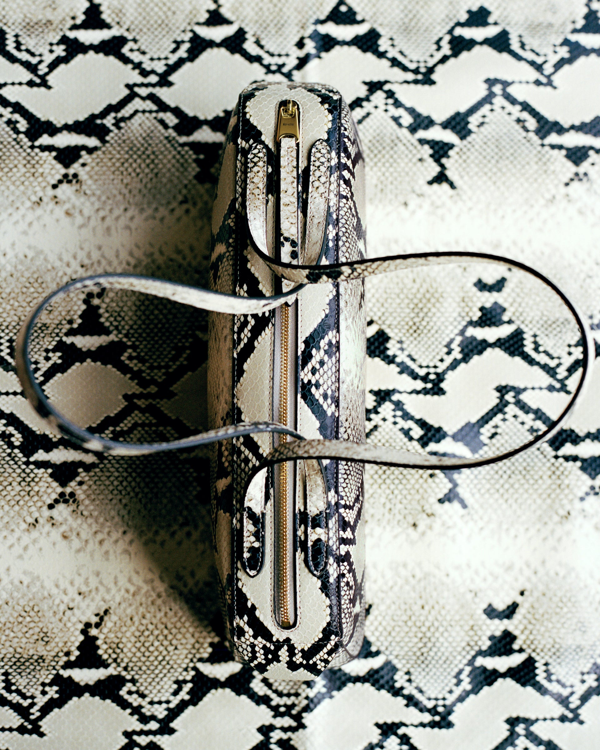 Simona Shoulder Bag in Natural Python-Embossed Leather – KHAITE