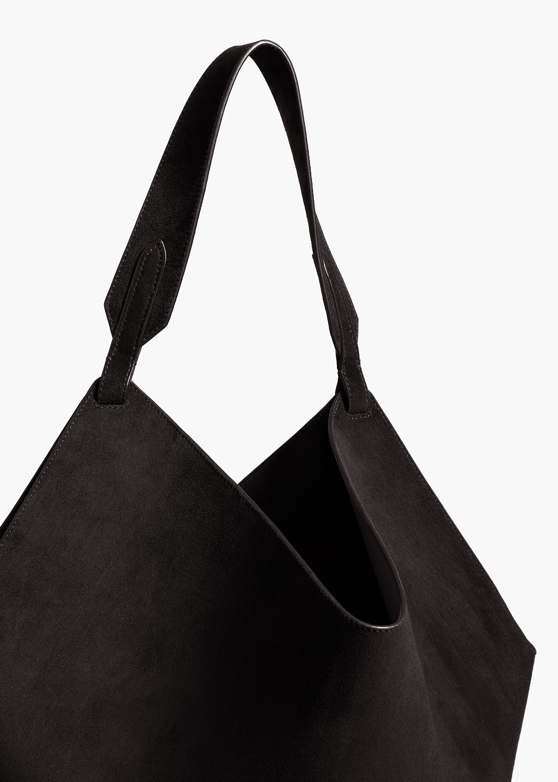 Medium Lotus Tote in Black Suede – KHAITE