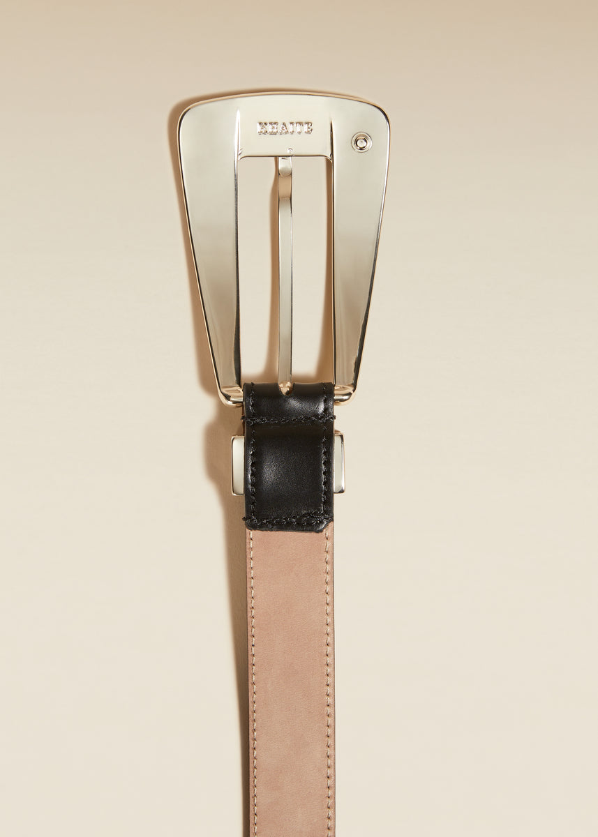 The Lucca Belt in Black Leather with Silver– KHAITE
