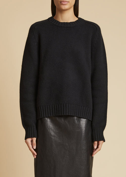The Mae Sweater In Black Khaite