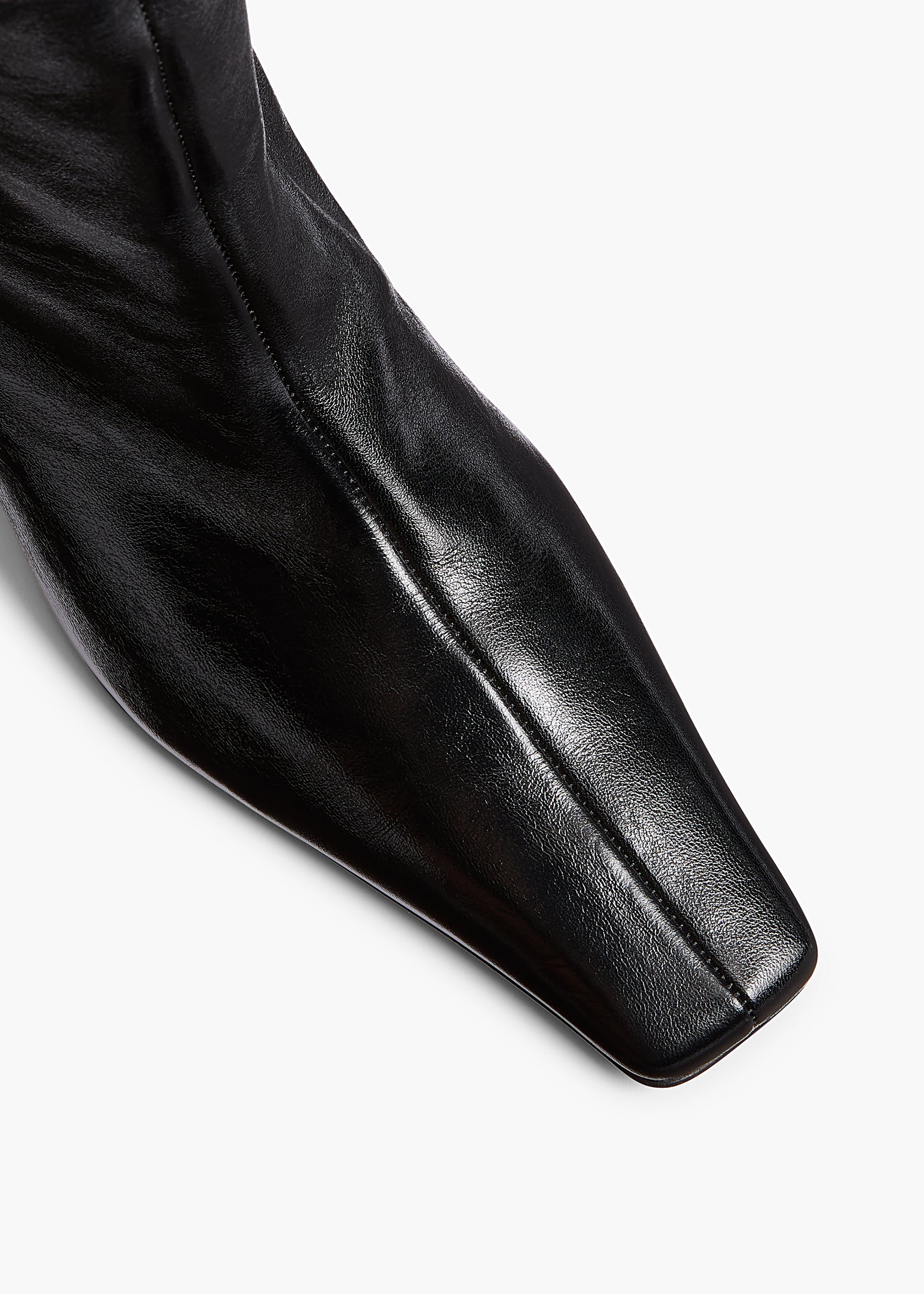 Ona Knee-High Boot in Black Glazed Leather – KHAITE