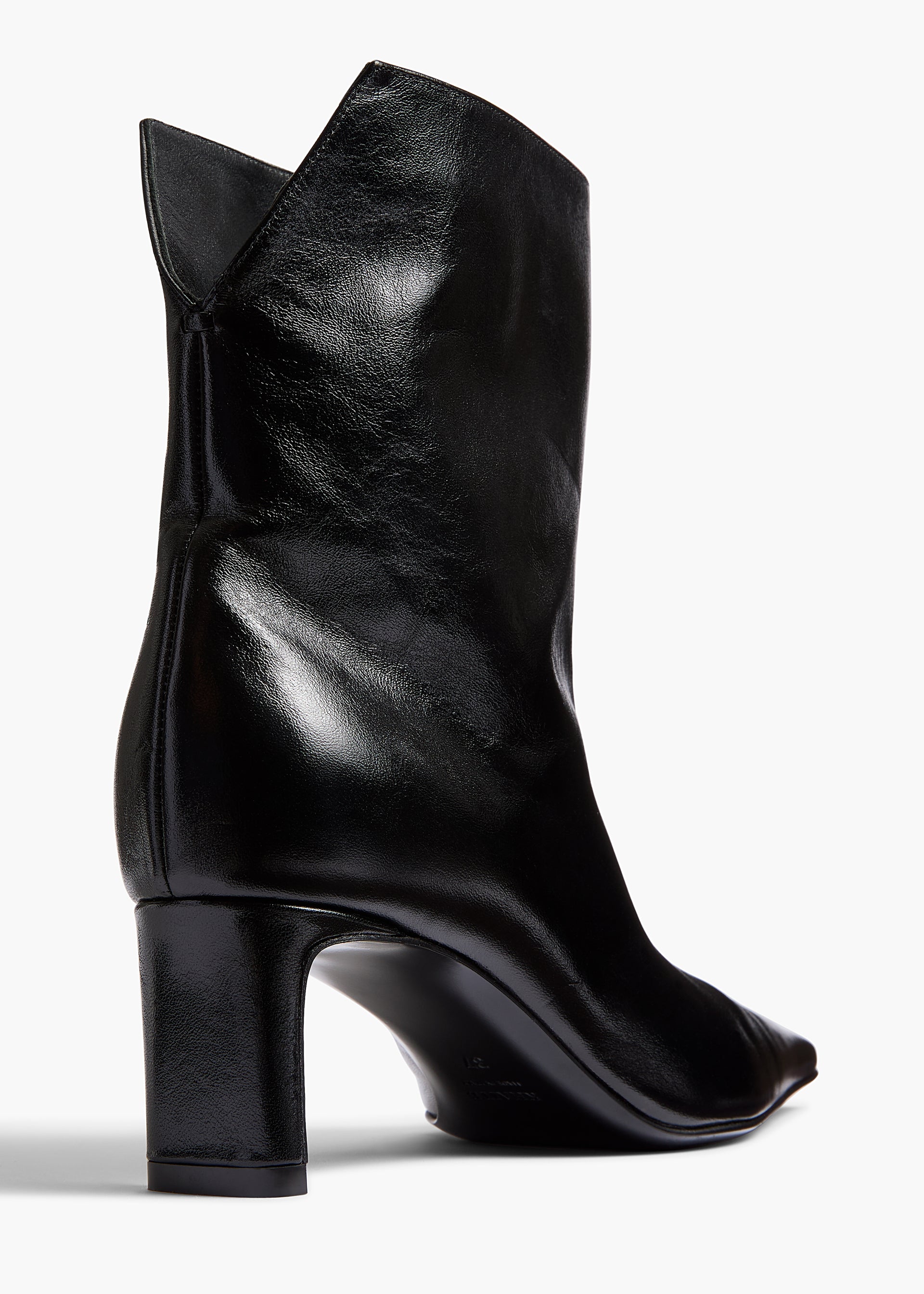 Ona Ankle Boot in Black Glazed Leather – KHAITE