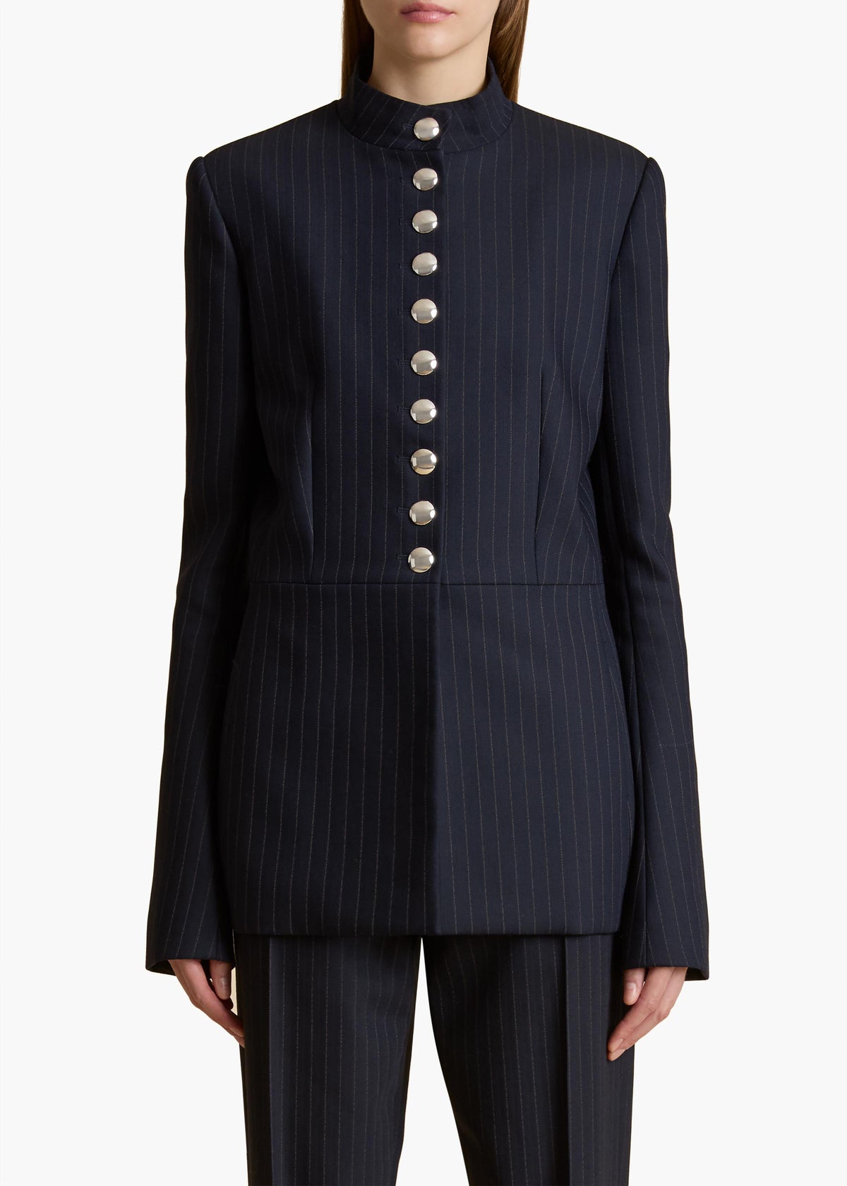 Samuel Jacket in Navy and White Stripe – KHAITE