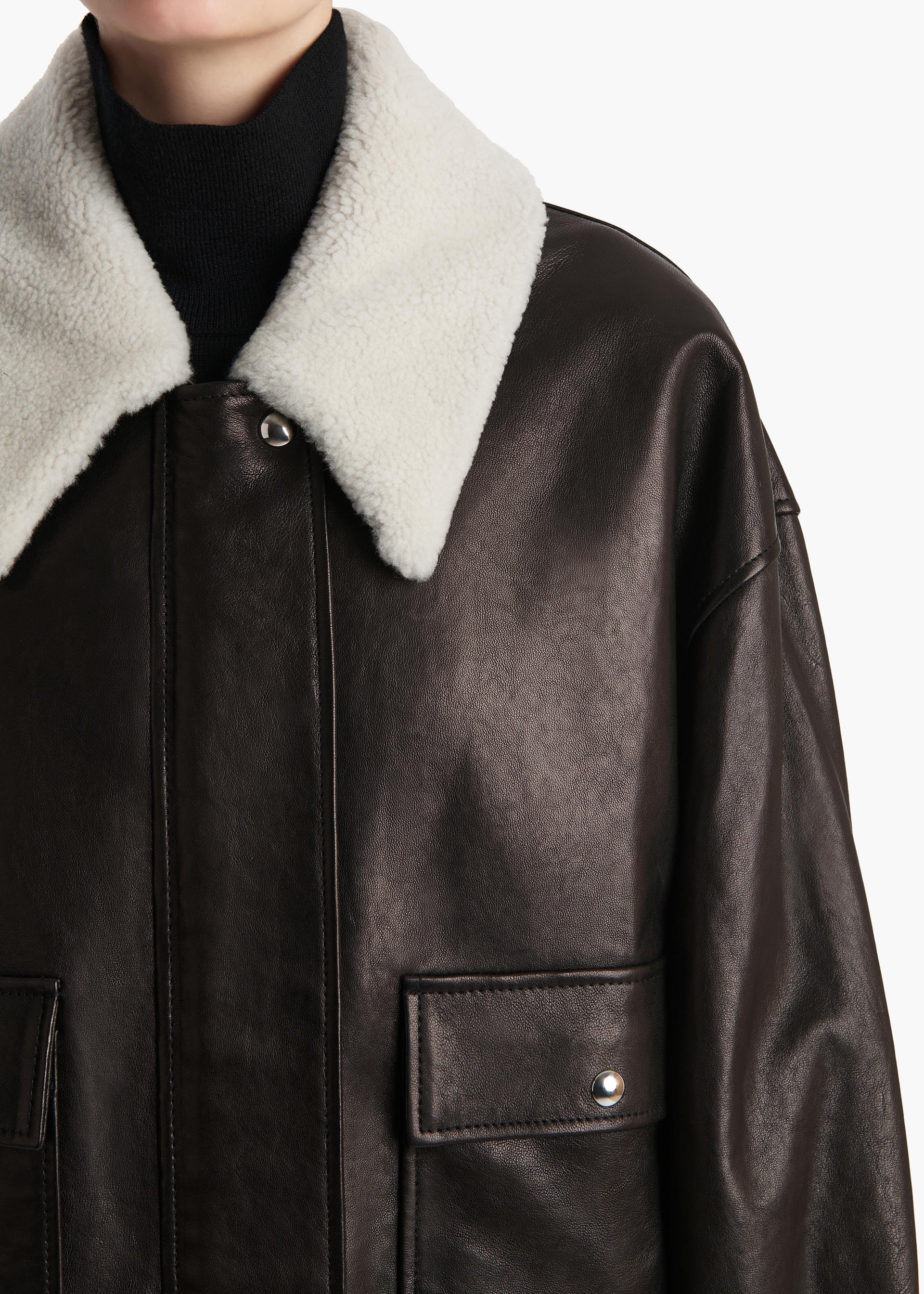 Shellar Jacket in Black Leather – KHAITE