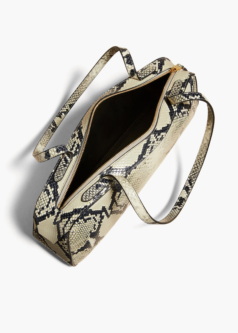 Simona Shoulder Bag in Natural Python-Embossed Leather – KHAITE
